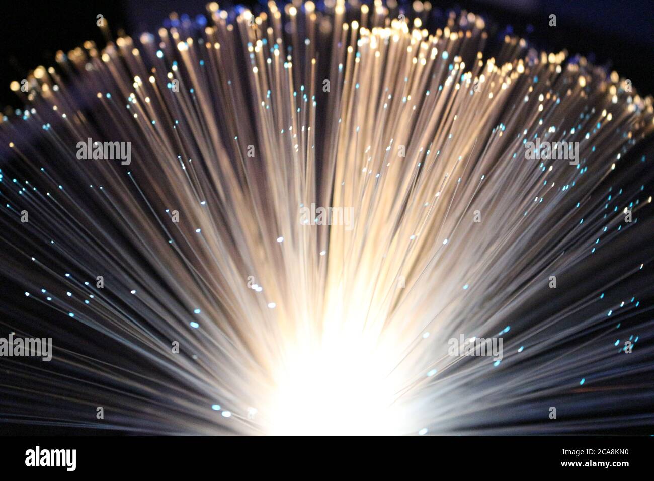 The fiber optic lamp produces suggestive lighting effects Stock Photo ...