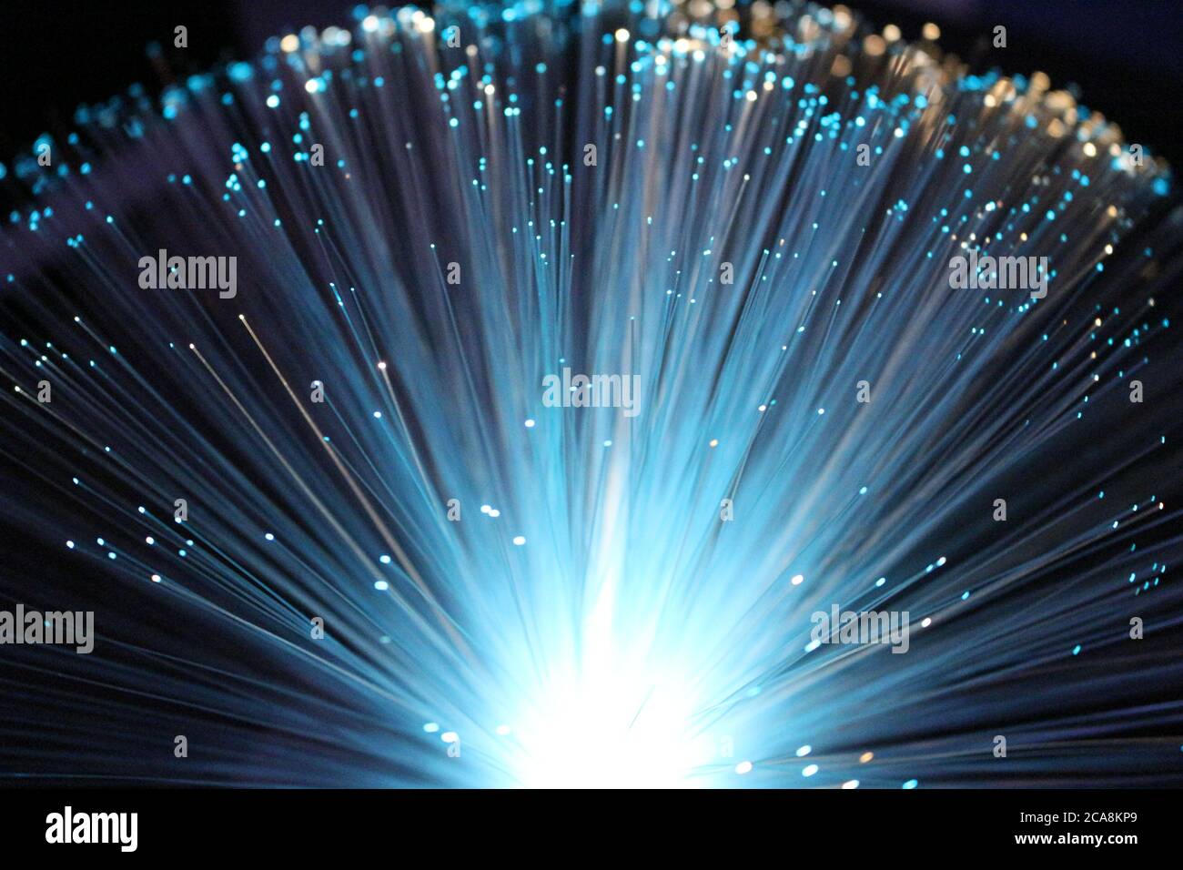 The fiber optic lamp produces suggestive lighting effects Stock Photo ...