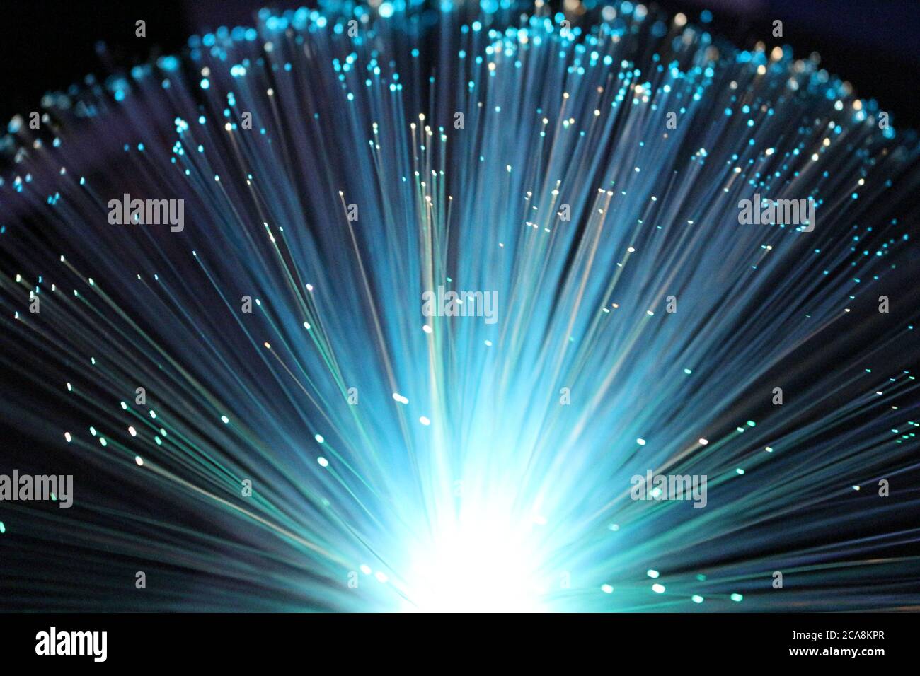 The fiber optic lamp produces suggestive lighting effects Stock Photo ...