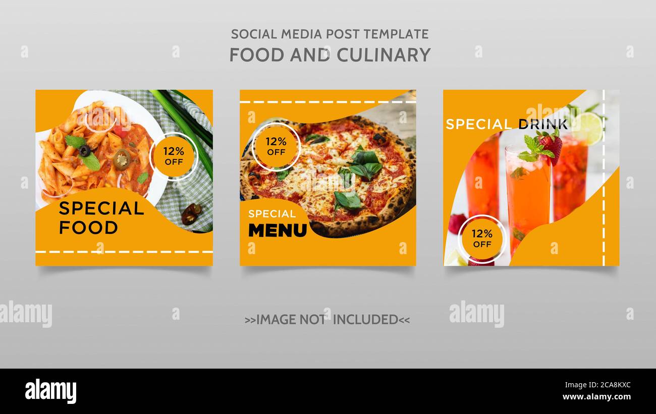 Food Social Media Post Template Orange Design Stock Photo - Alamy