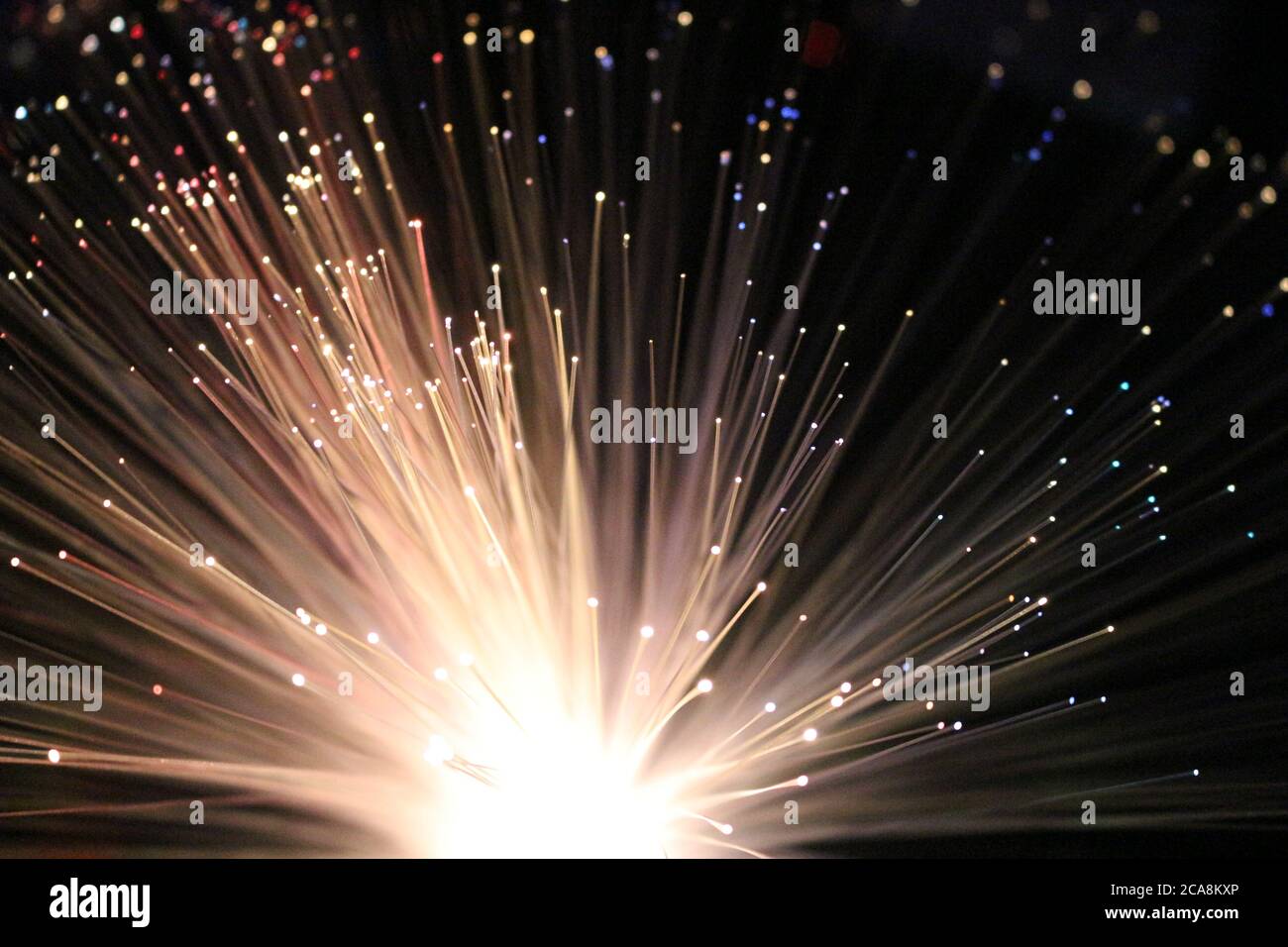 The fiber optic lamp produces suggestive lighting effects Stock Photo ...