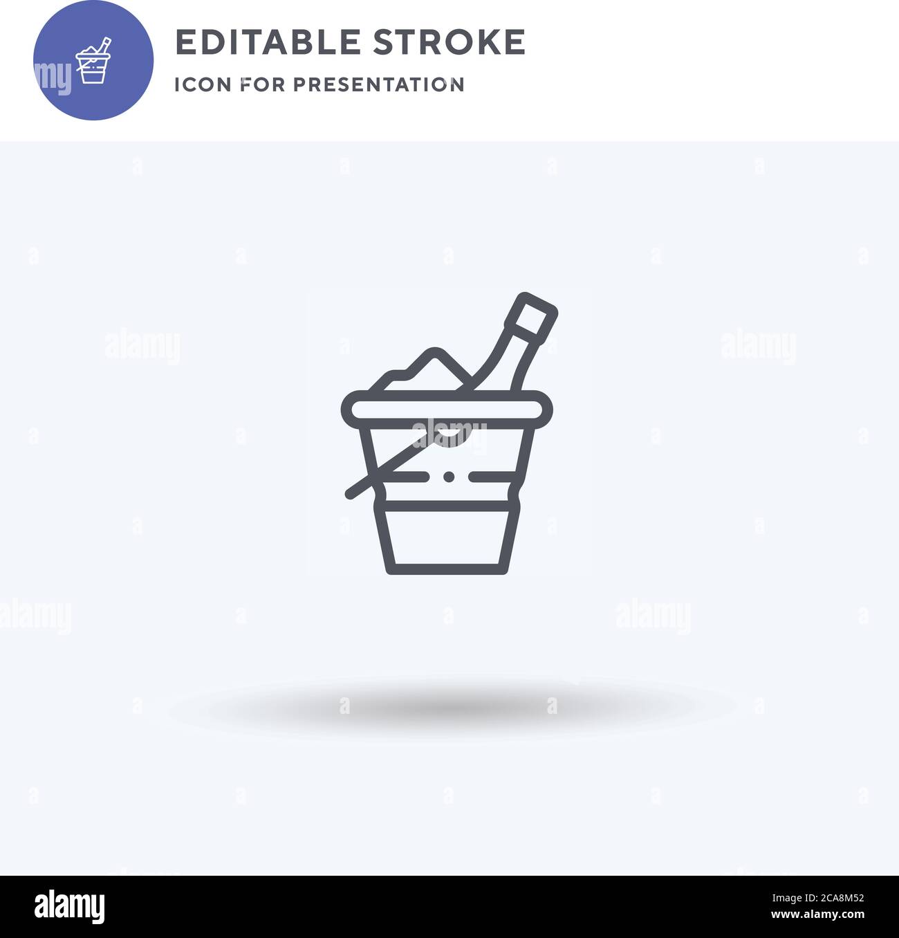 Ice Bucket icon vector, filled flat sign, solid pictogram isolated on ...