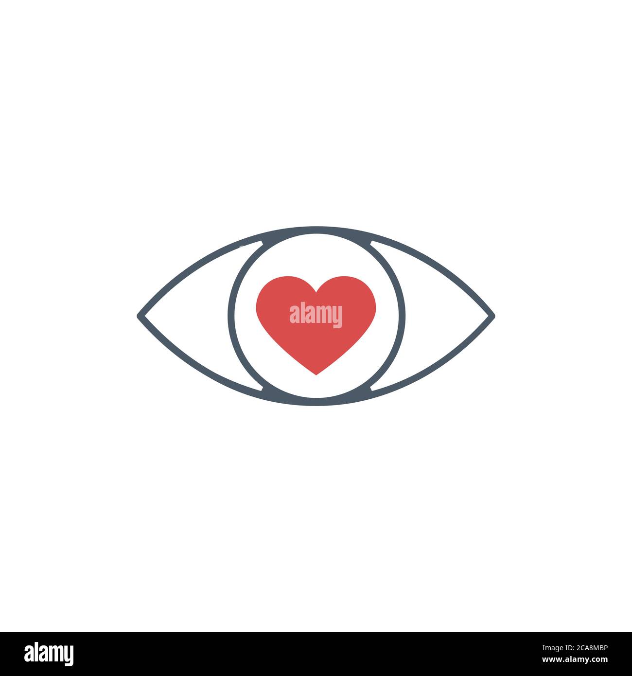 Eye with a heart icon. Love look. Stock vector illustration isolated on ...