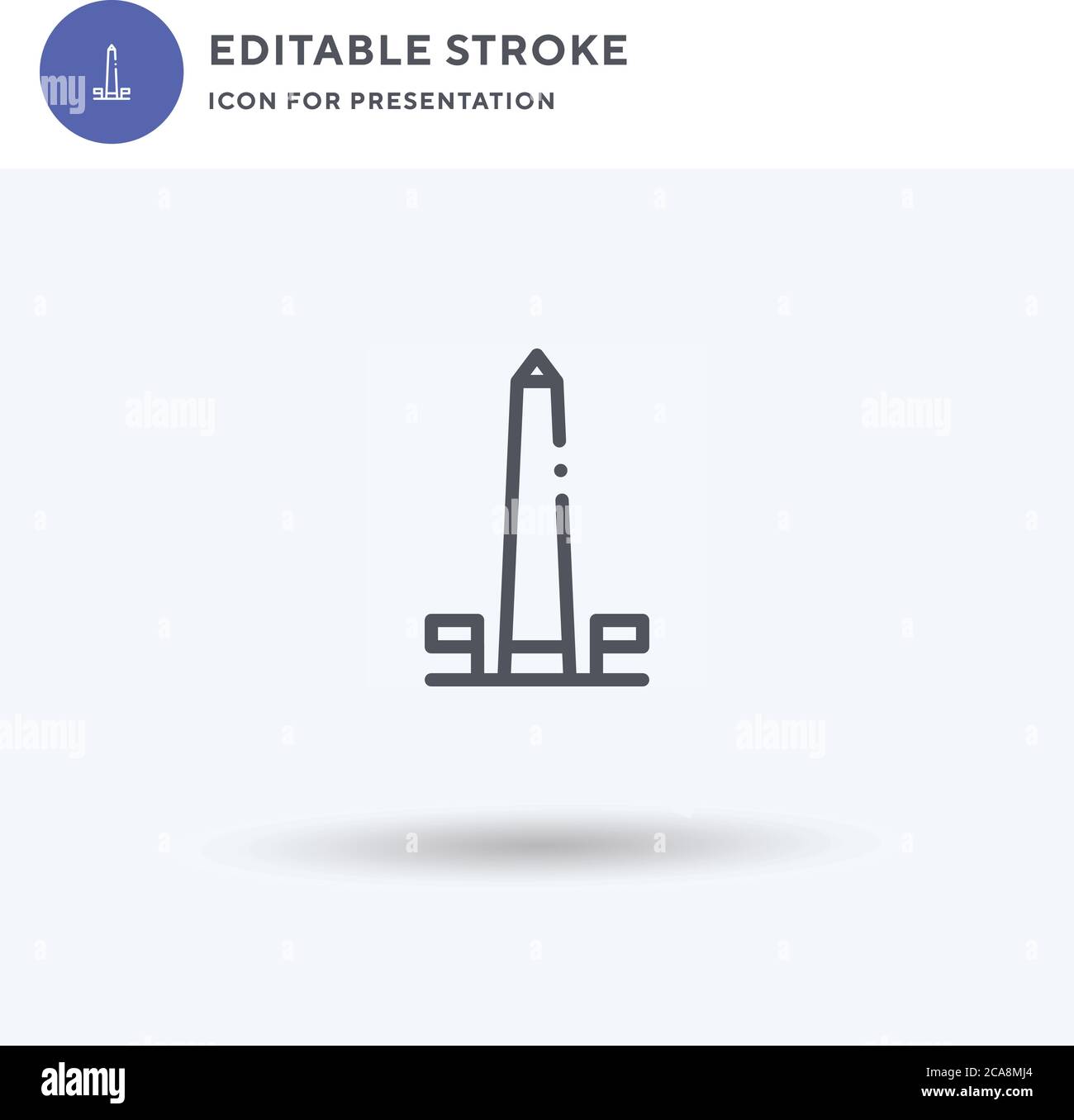 Washington Monument icon vector, filled flat sign, solid pictogram ...