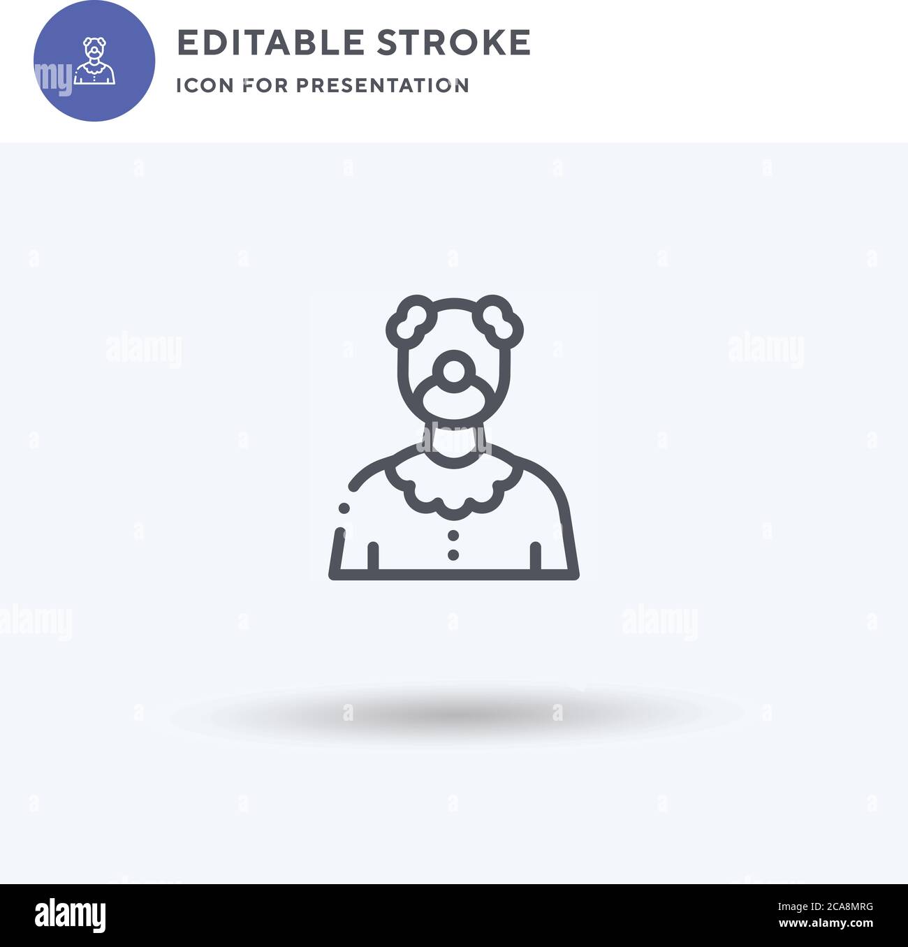 Clown icon vector, filled flat sign, solid pictogram isolated on white ...