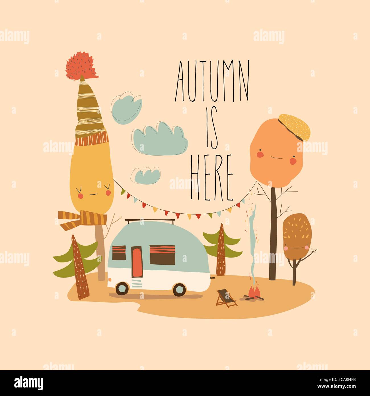 Car drive in fall autumn Stock Vector Images - Alamy