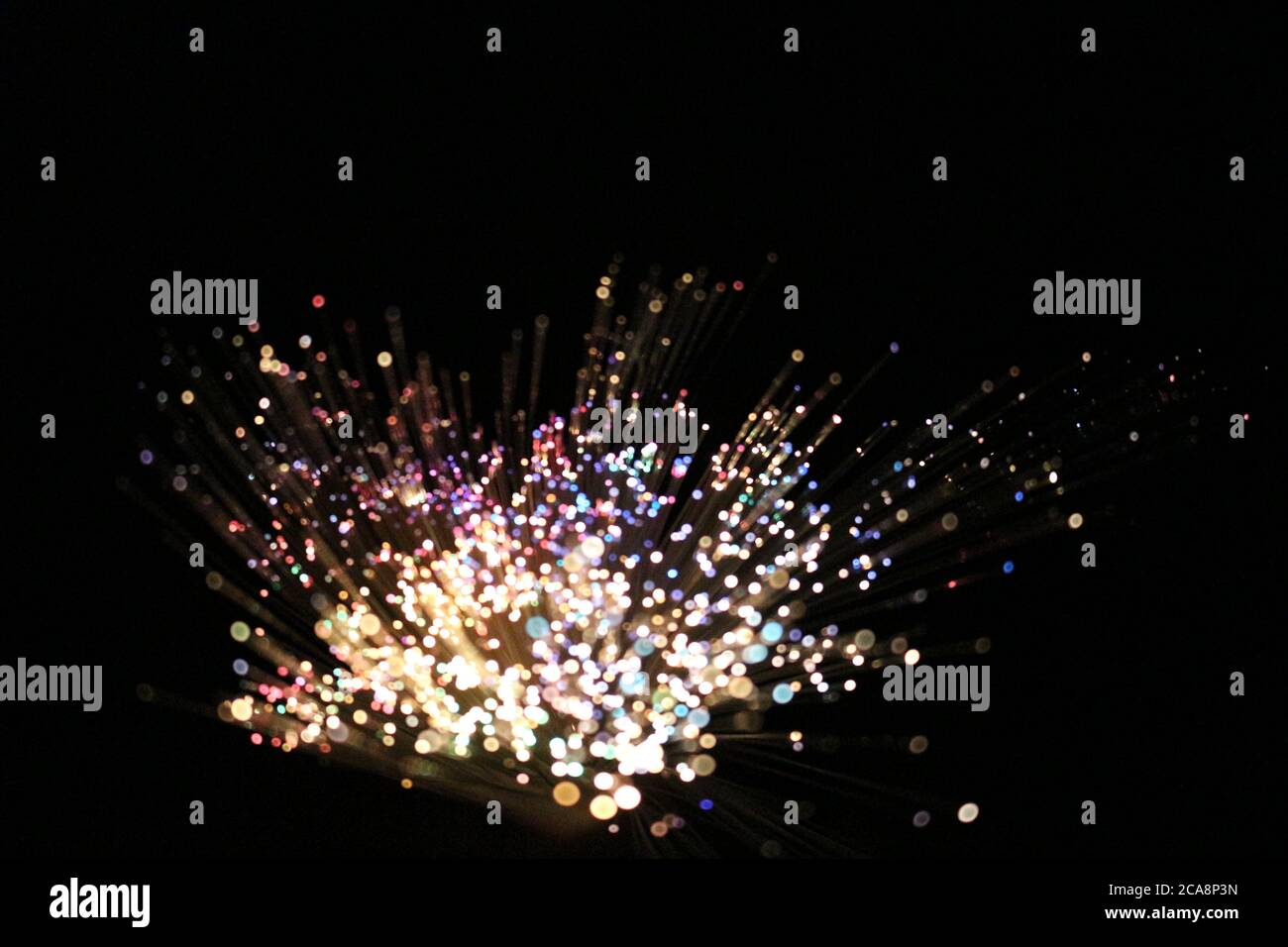 The fiber optic lamp produces suggestive lighting effects Stock Photo ...