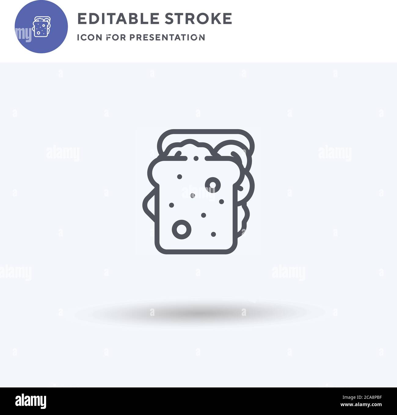 Sandwich icon vector, filled flat sign, solid pictogram isolated on ...