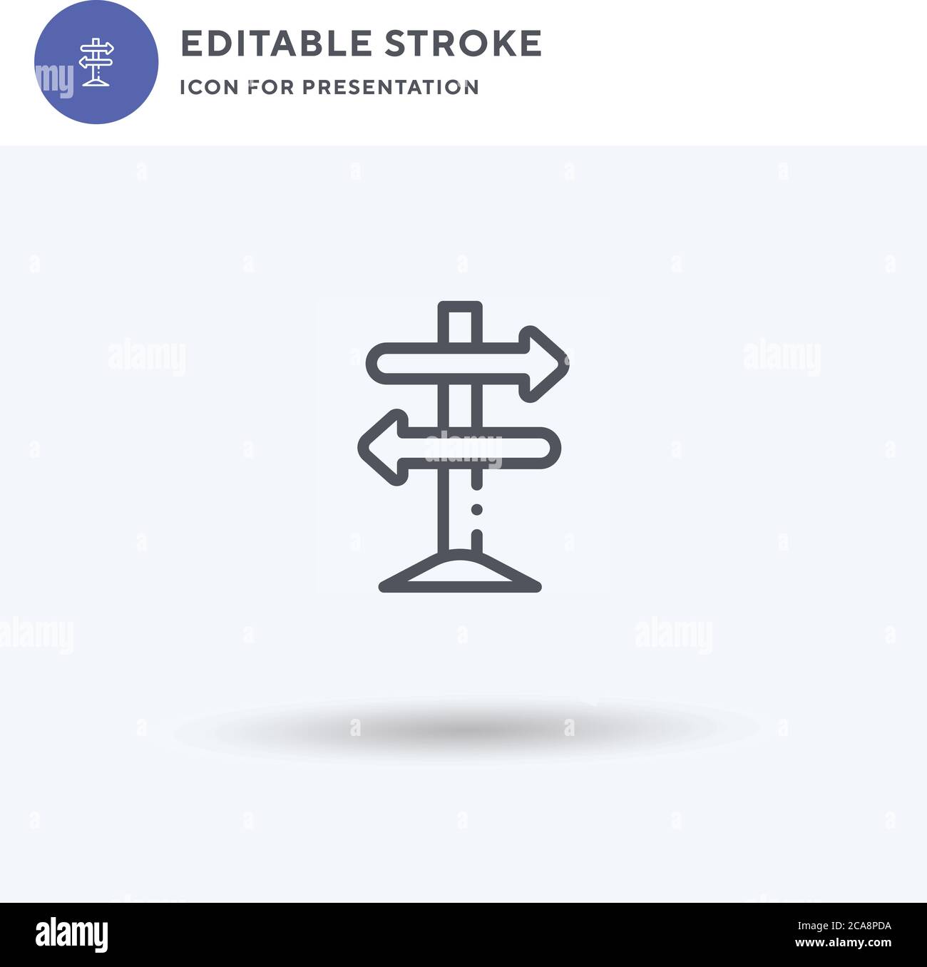 Directional Sign icon vector, filled flat sign, solid pictogram ...