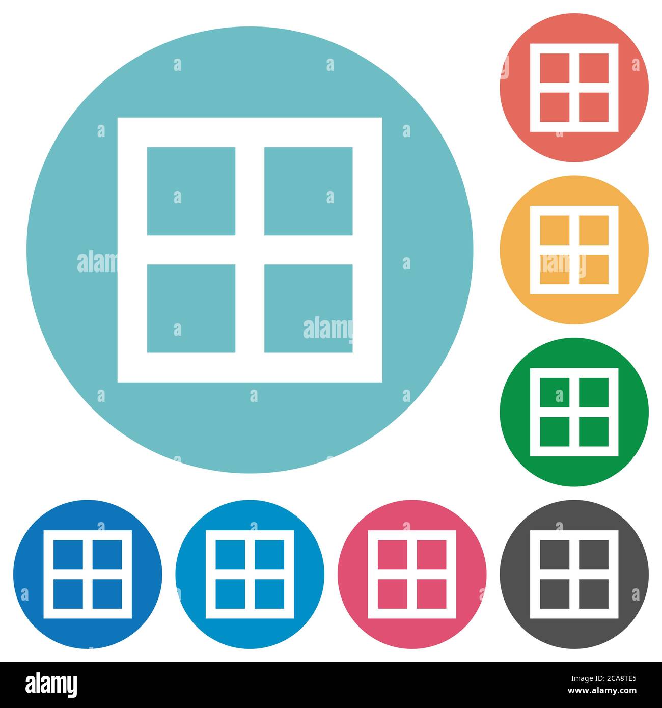 All borders flat white icons on round color backgrounds Stock Vector ...