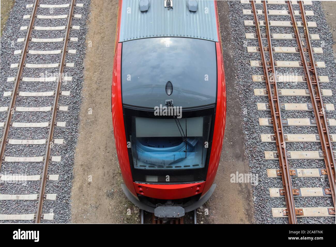 Multiple railroad tracks with junctions at a railway station in a ...