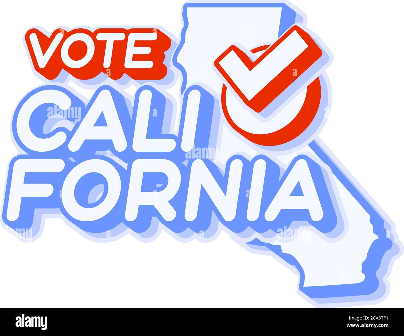 Presidential vote in California USA 2020 vector illustration. State map ...