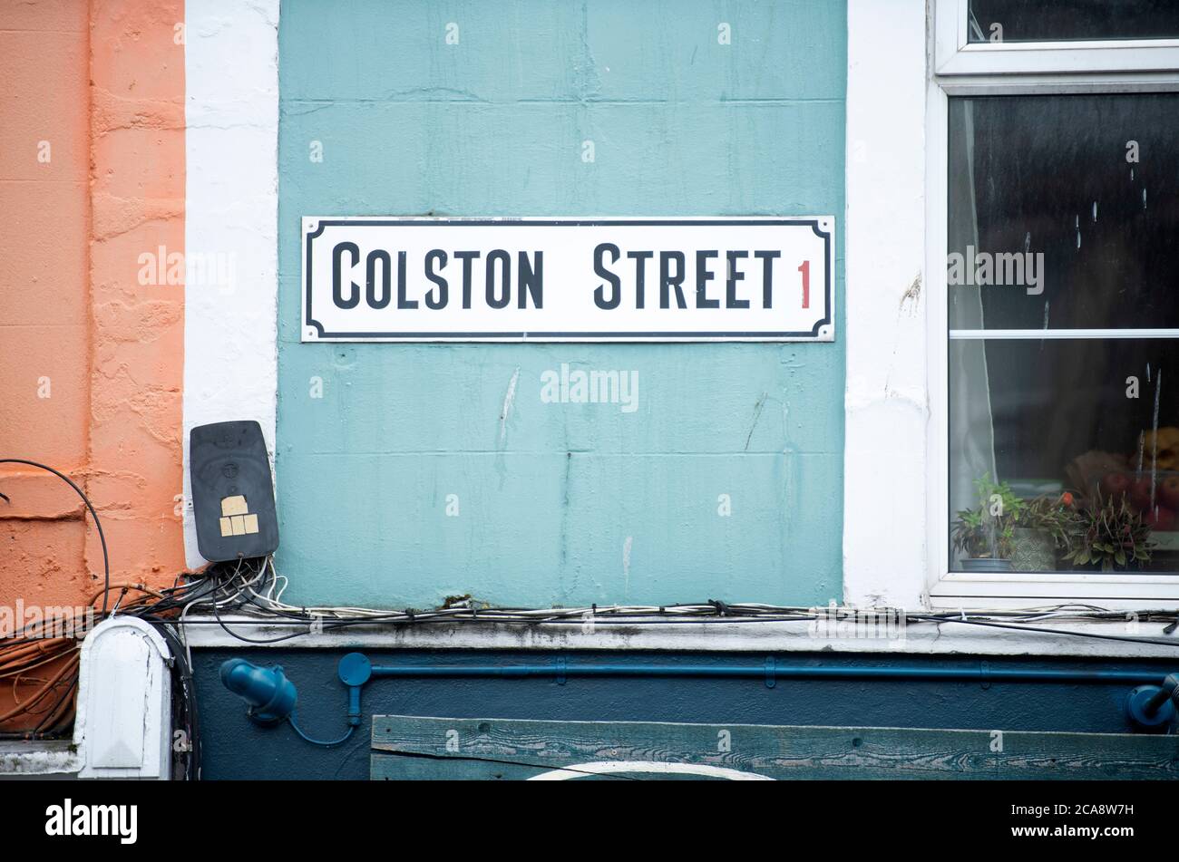 Colston Street name plate following the toppling of the statue of ...
