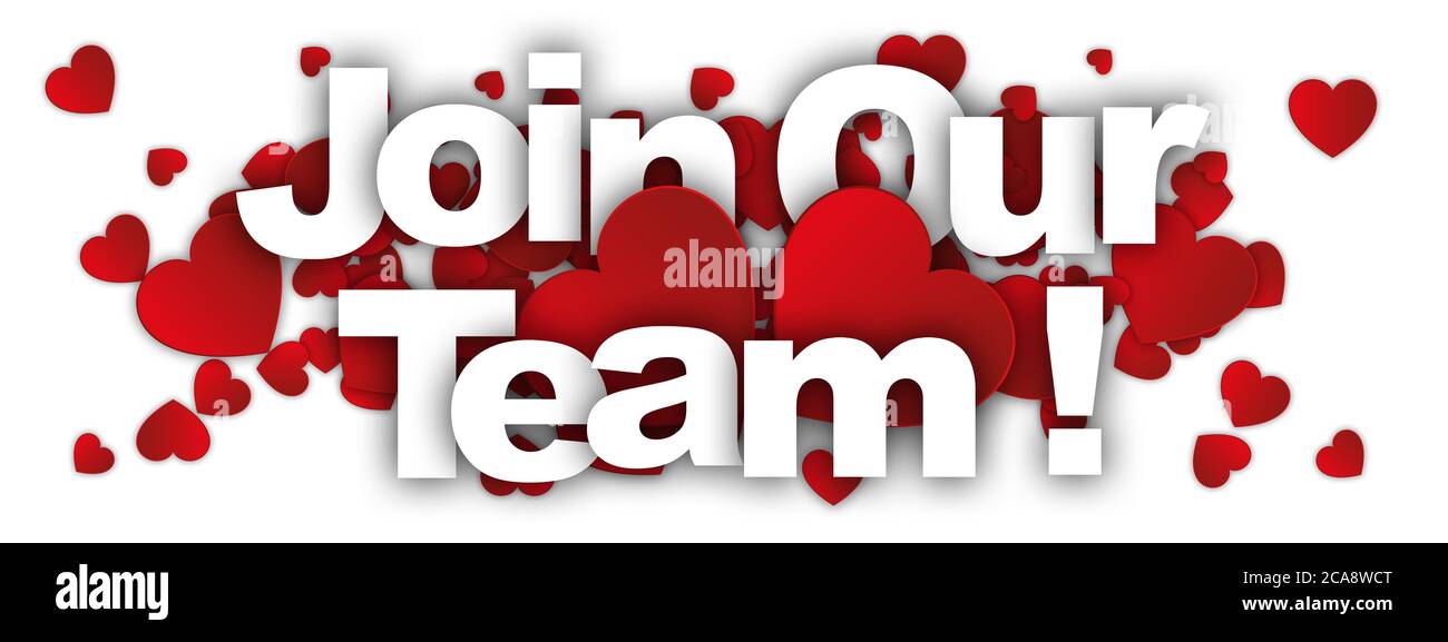 join our team label Stock Photo - Alamy