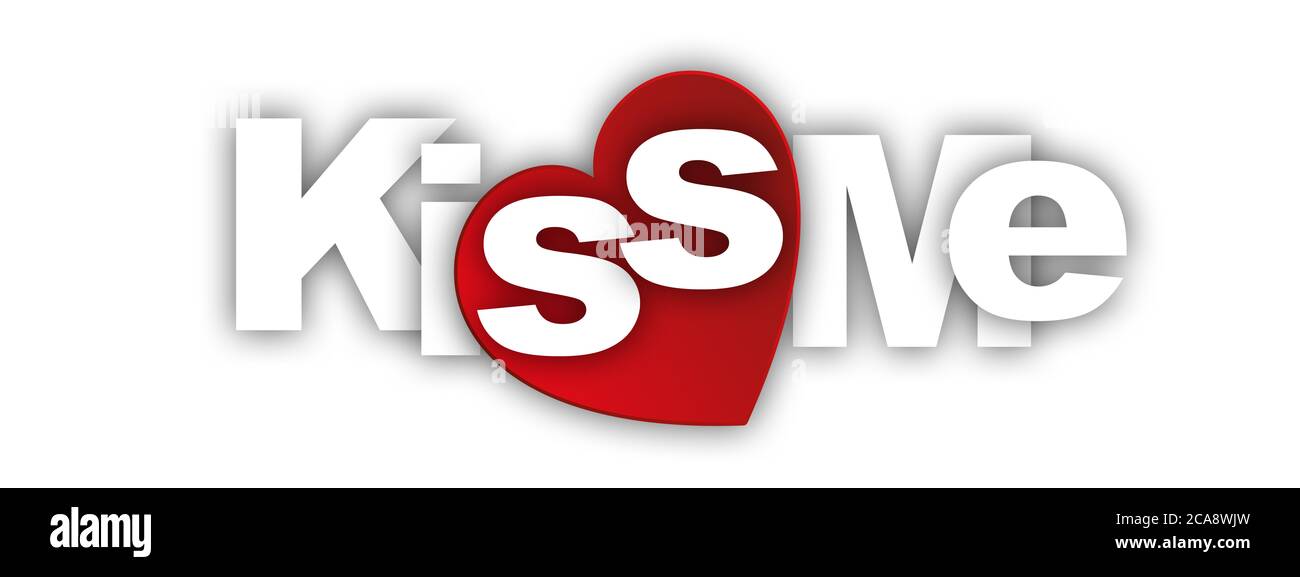 kiss me label Stock Photo - Alamy