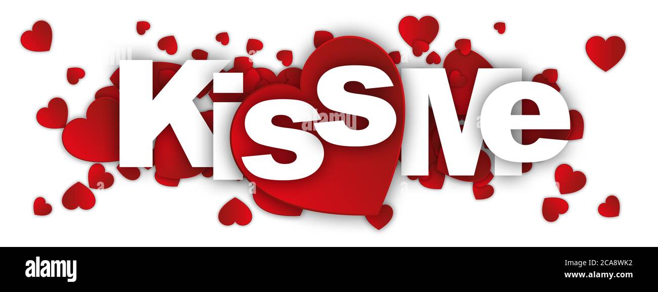 kiss me label Stock Photo - Alamy