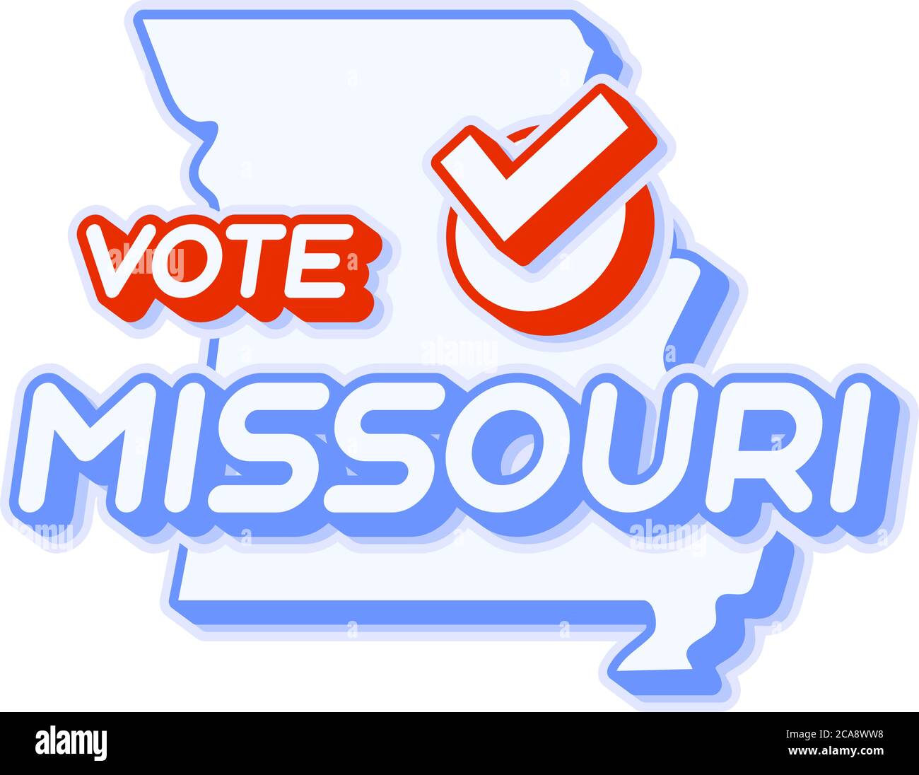 Presidential vote in Missouri USA 2020 vector illustration. State map ...
