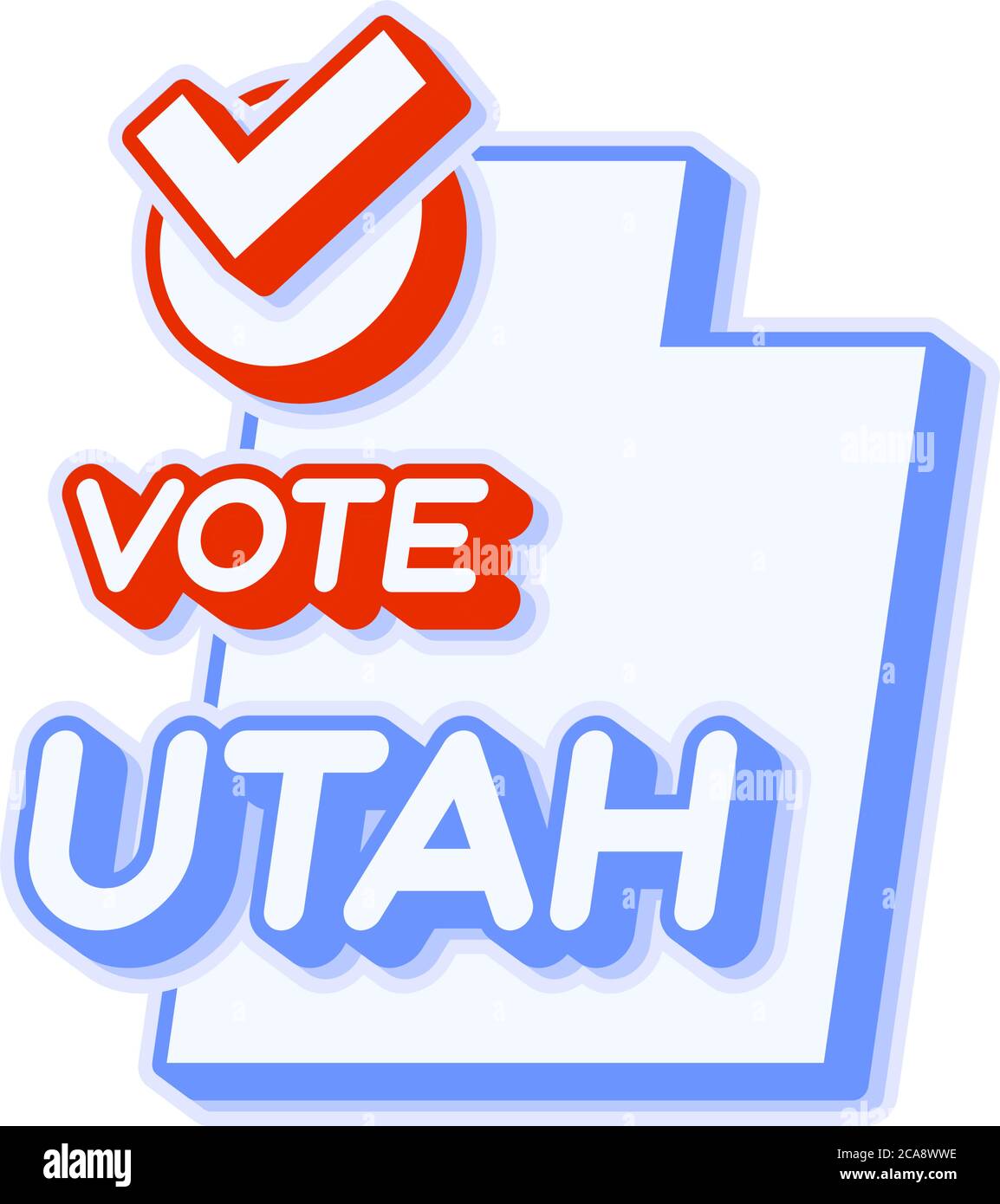 Presidential vote in Utah USA 2020 vector illustration. State map with ...