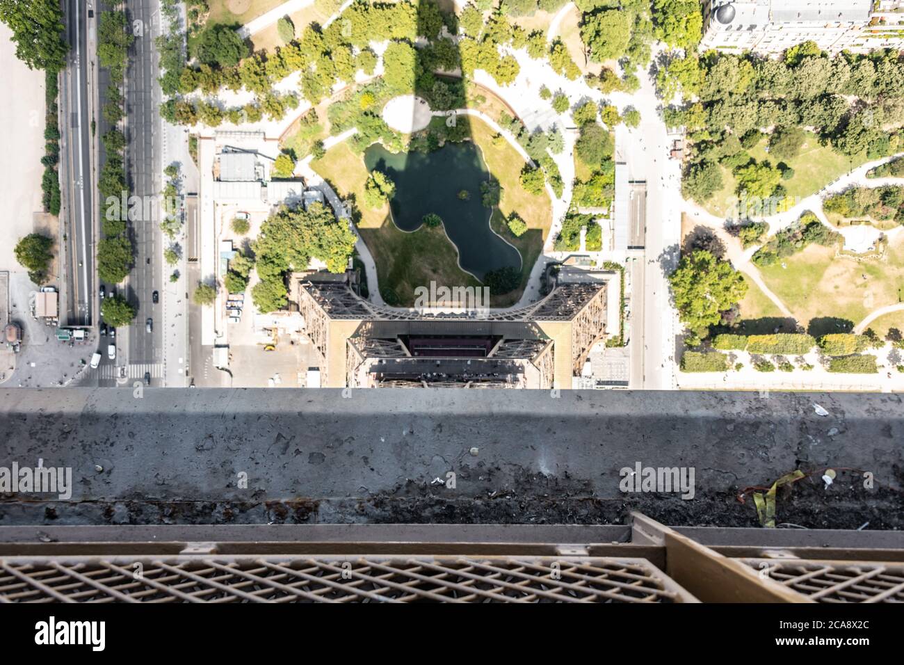 Paris, France. Monday 20 July 2020. Shadow of the Eiffel Tower over ...