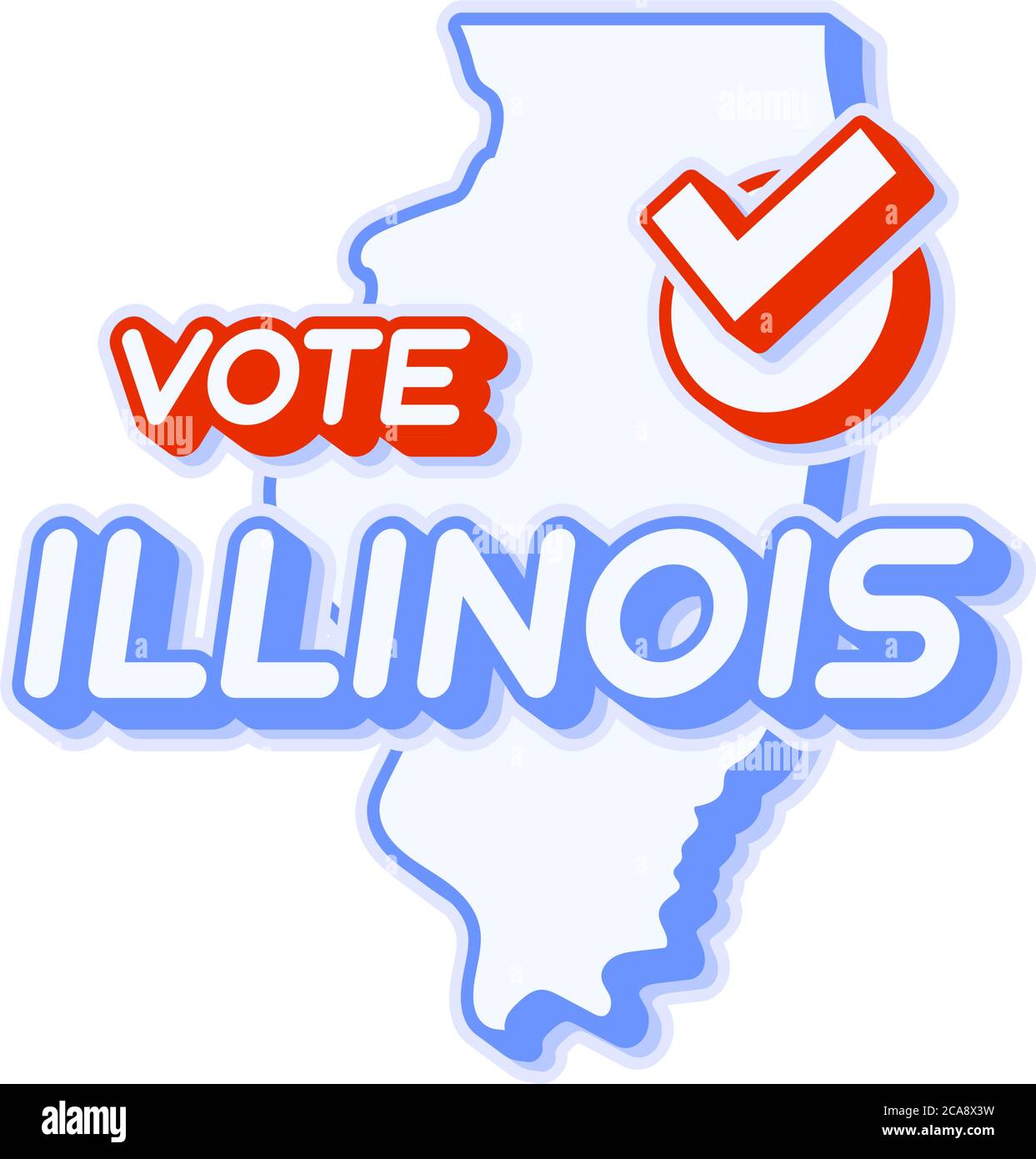 Presidential vote in Illinois USA 2020 vector illustration. State map ...