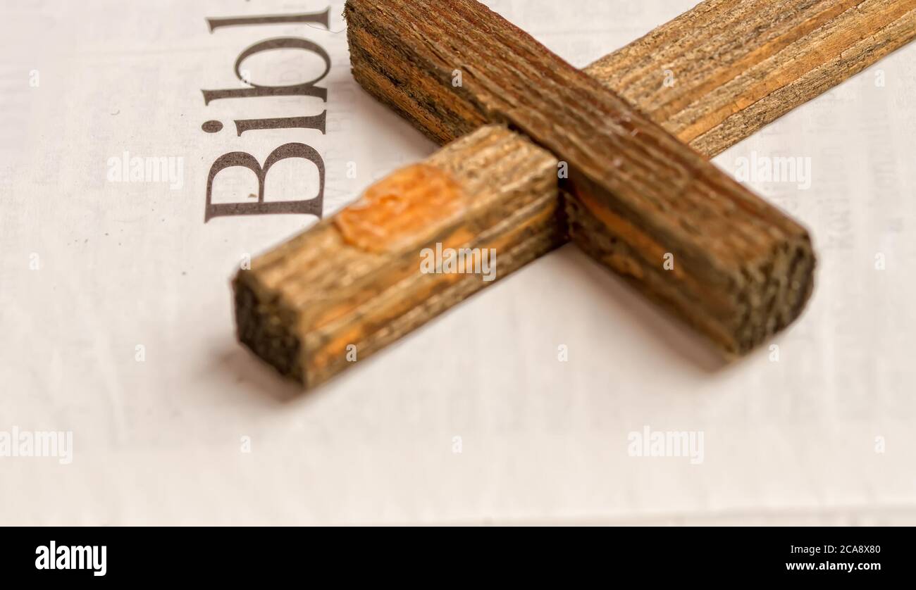 Holly Bible Cross Stock Photo - Alamy