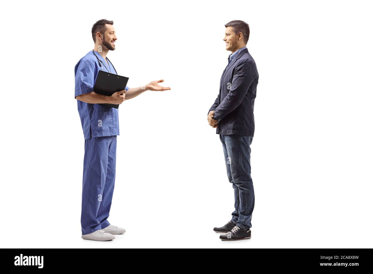 Nurse patient talking profile Cut Out Stock Images & Pictures - Alamy