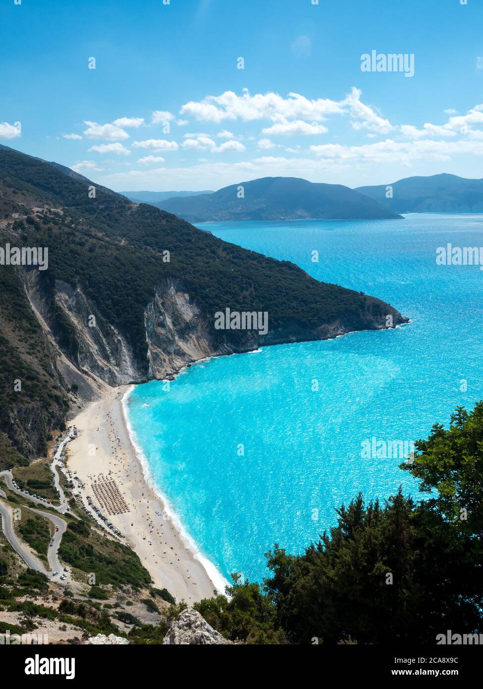 The quaint small beach town of assos asos on the greek island kefalonia ...
