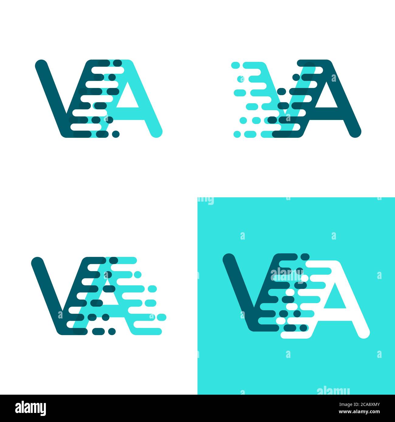 VA letters logo with accent speed green and blue Stock Vector Image ...
