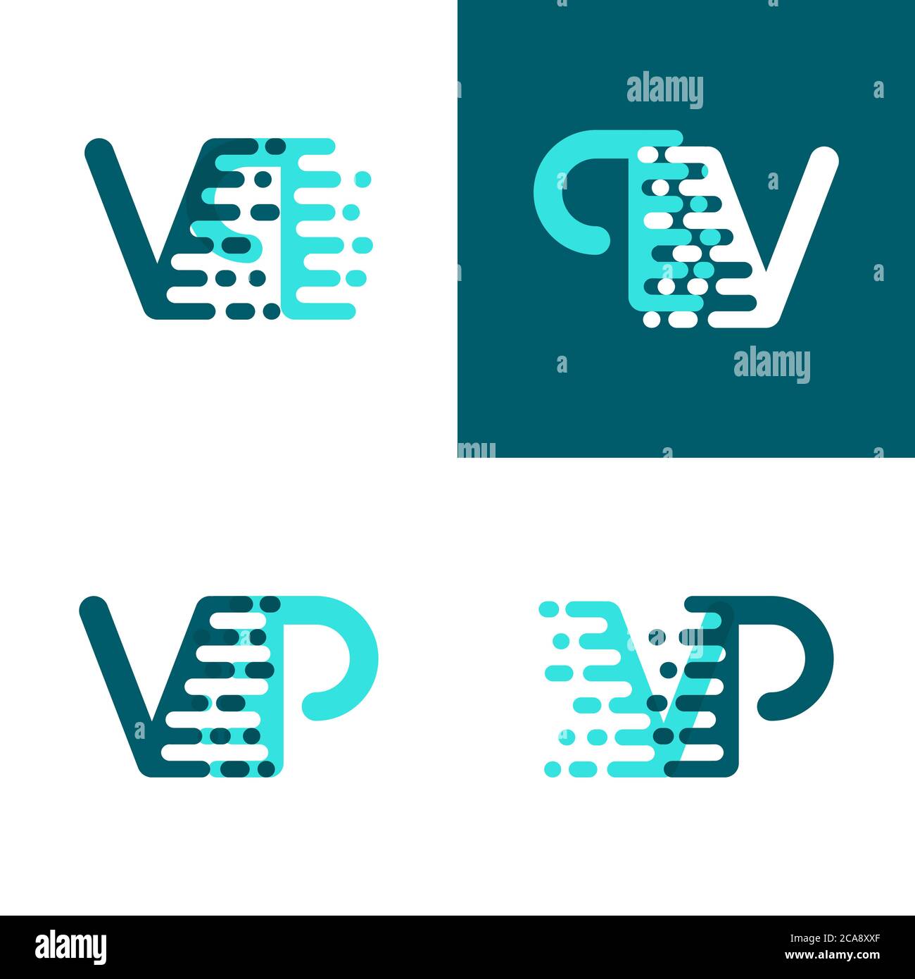 VP letters logo with accent speed green and blue Stock Vector Image ...