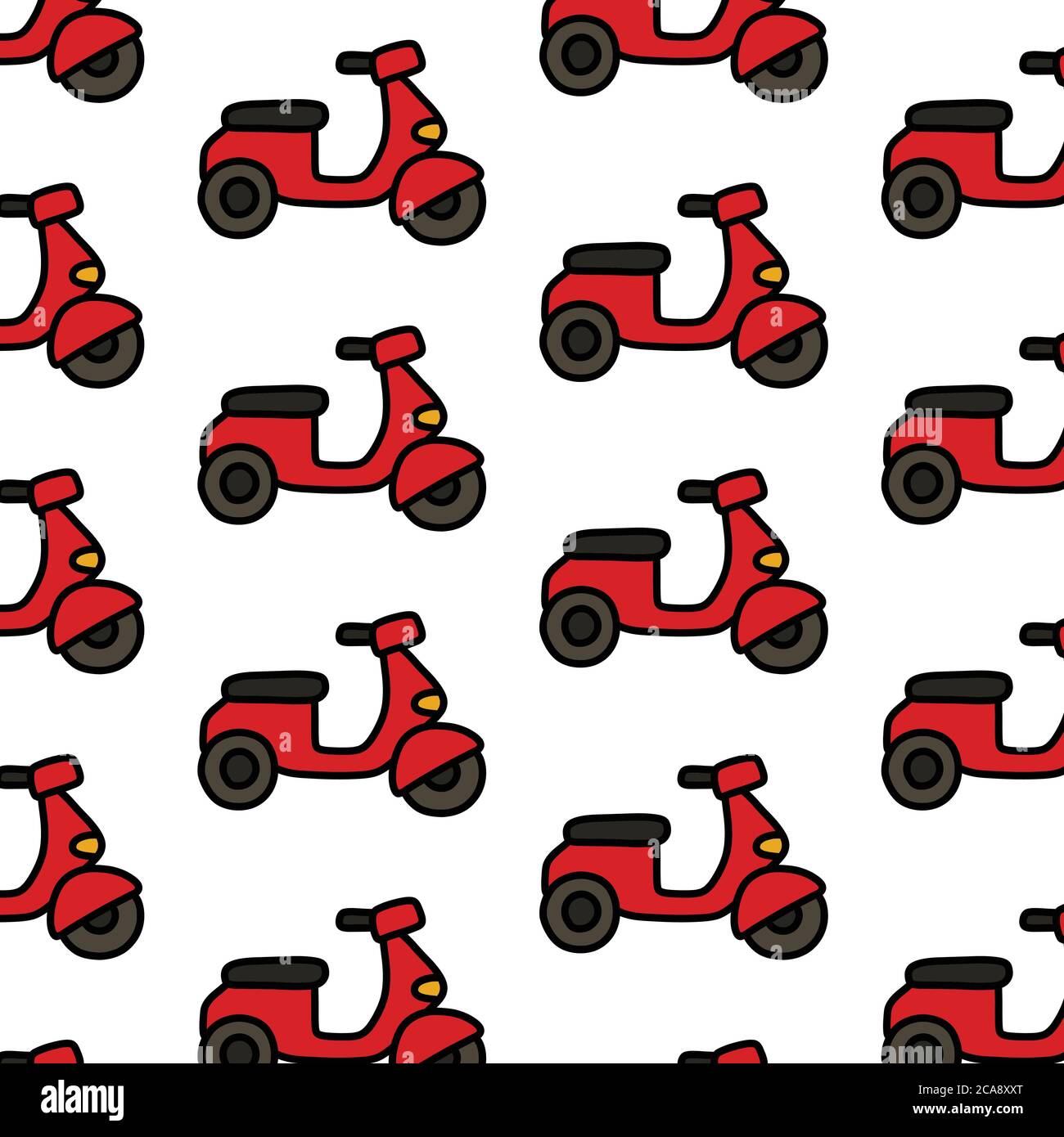 motorcycle seamless doodle pattern, vector illustration Stock Vector ...