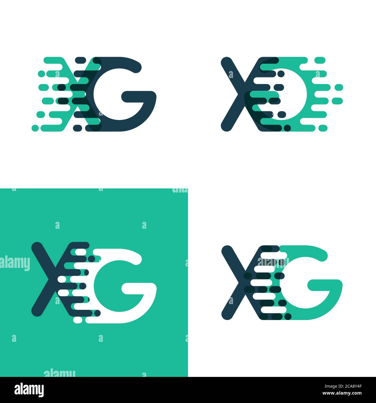 XG letters logo with accent speed green and blue Stock Vector Image ...