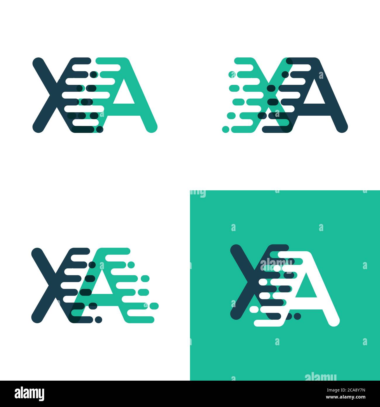 XA letters logo with accent speed green and blue Stock Vector Image ...
