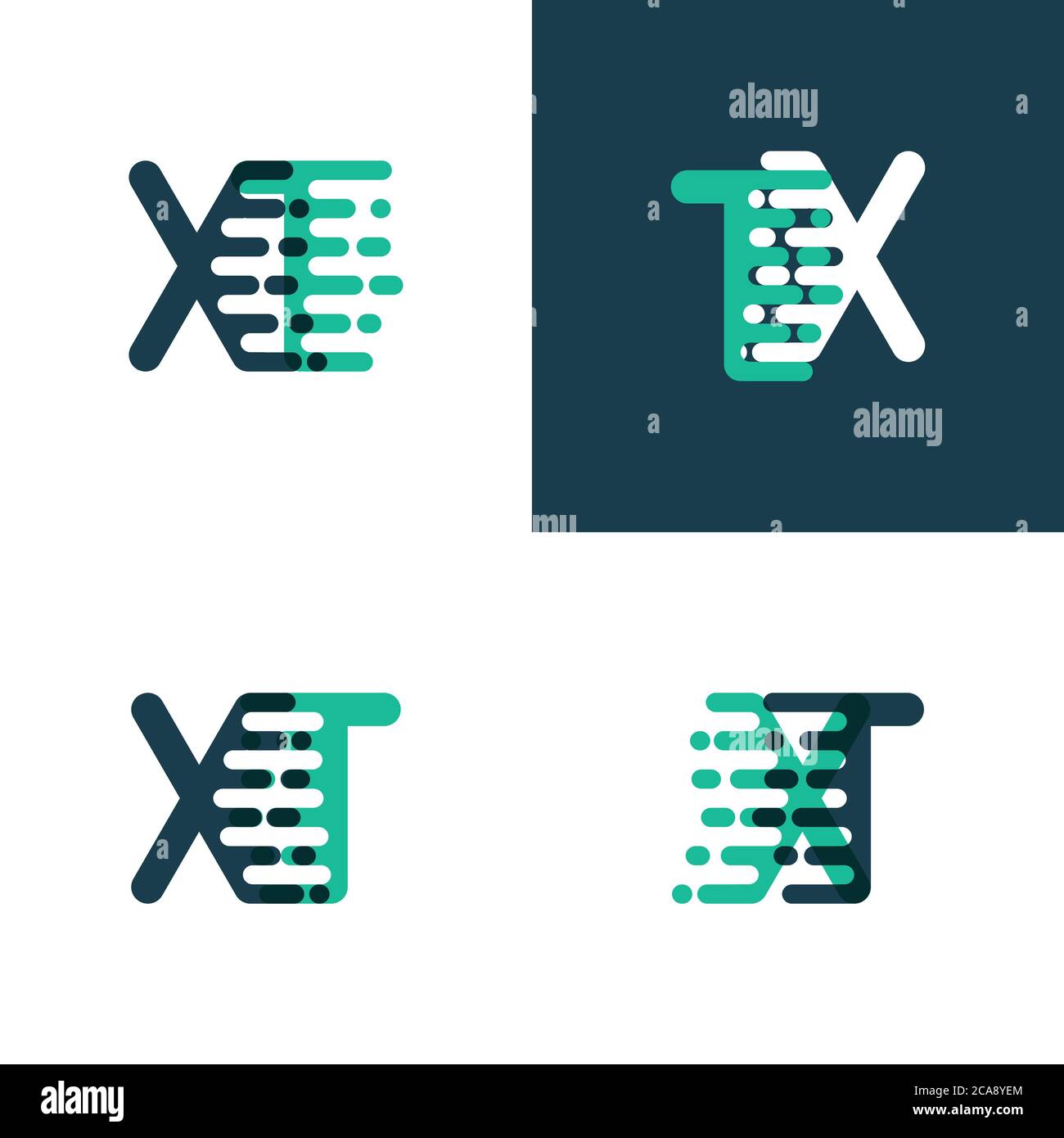 XT letters logo with accent speed green and blue Stock Vector Image ...