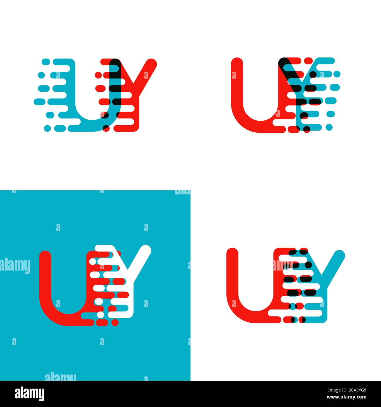 UY letters logo with accent speed red and blue Stock Vector Image & Art ...