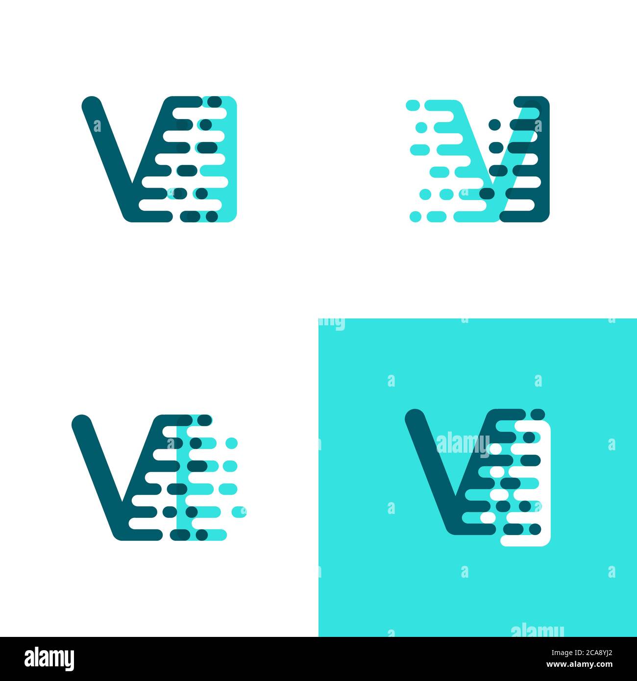 VI letters logo with accent speed green and blue Stock Vector Image ...