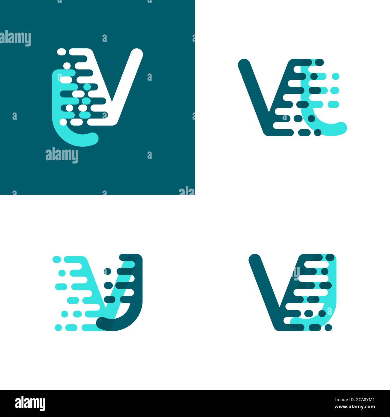 VJ letters logo with accent speed green and blue Stock Vector Image ...