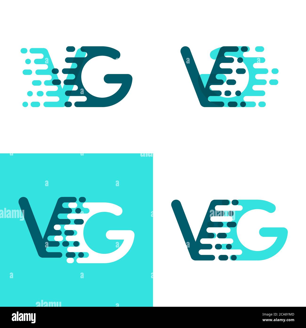 VG letters logo with accent speed green and blue Stock Vector Image ...