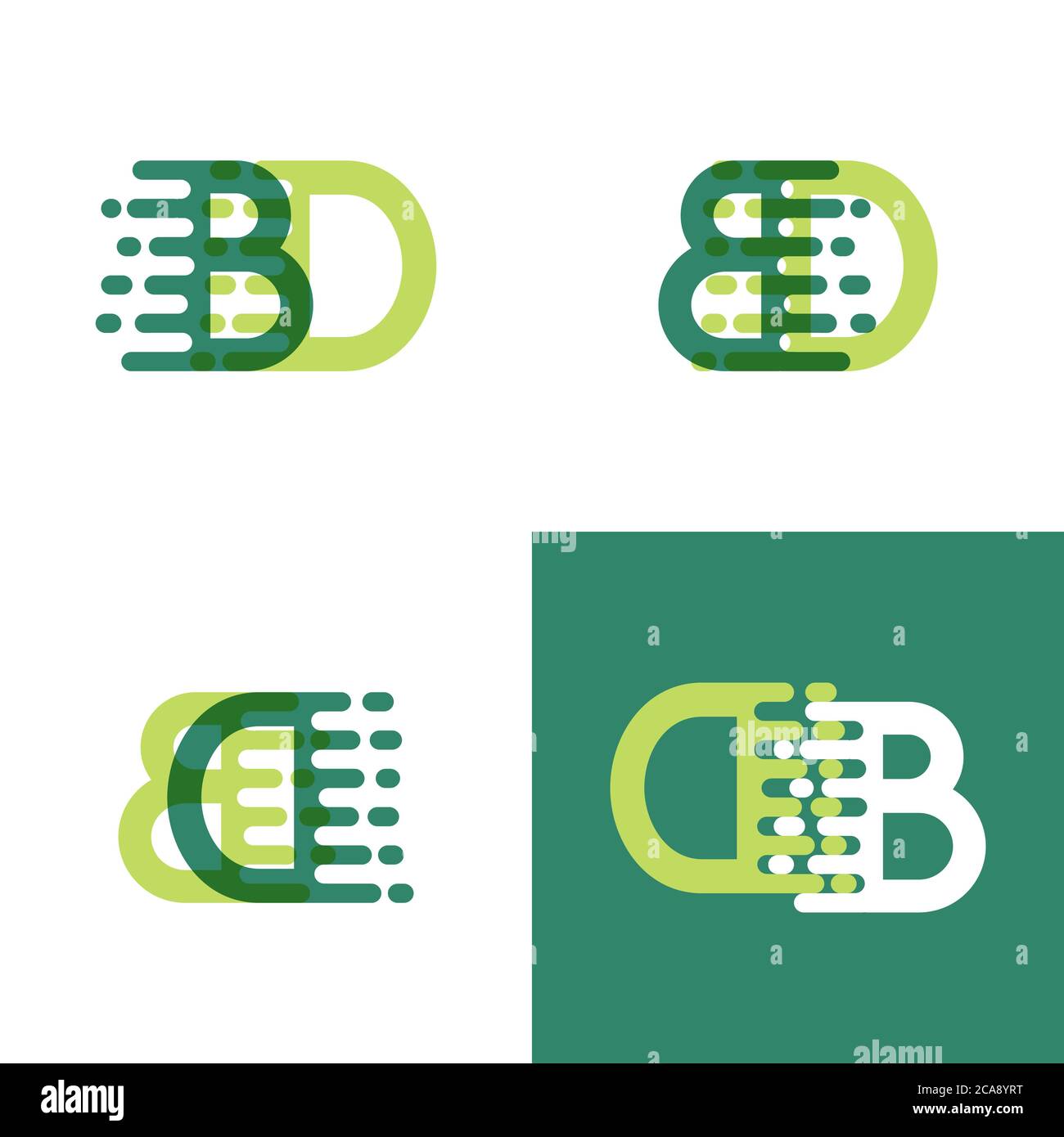 BD letters logo with accent speed in light green and dark green Stock ...