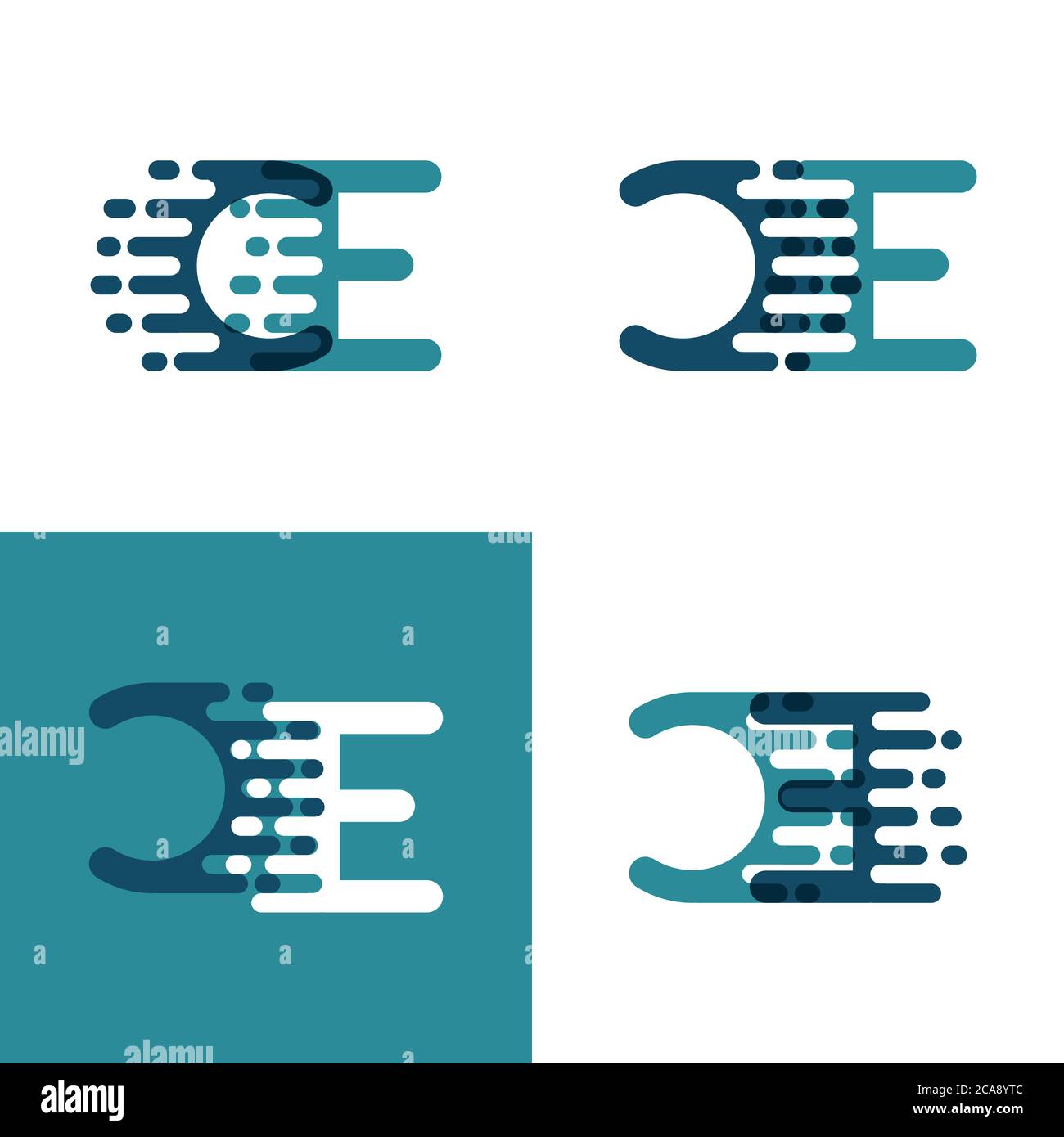 CE letters logo with accent speed in light green and dark blue Stock ...