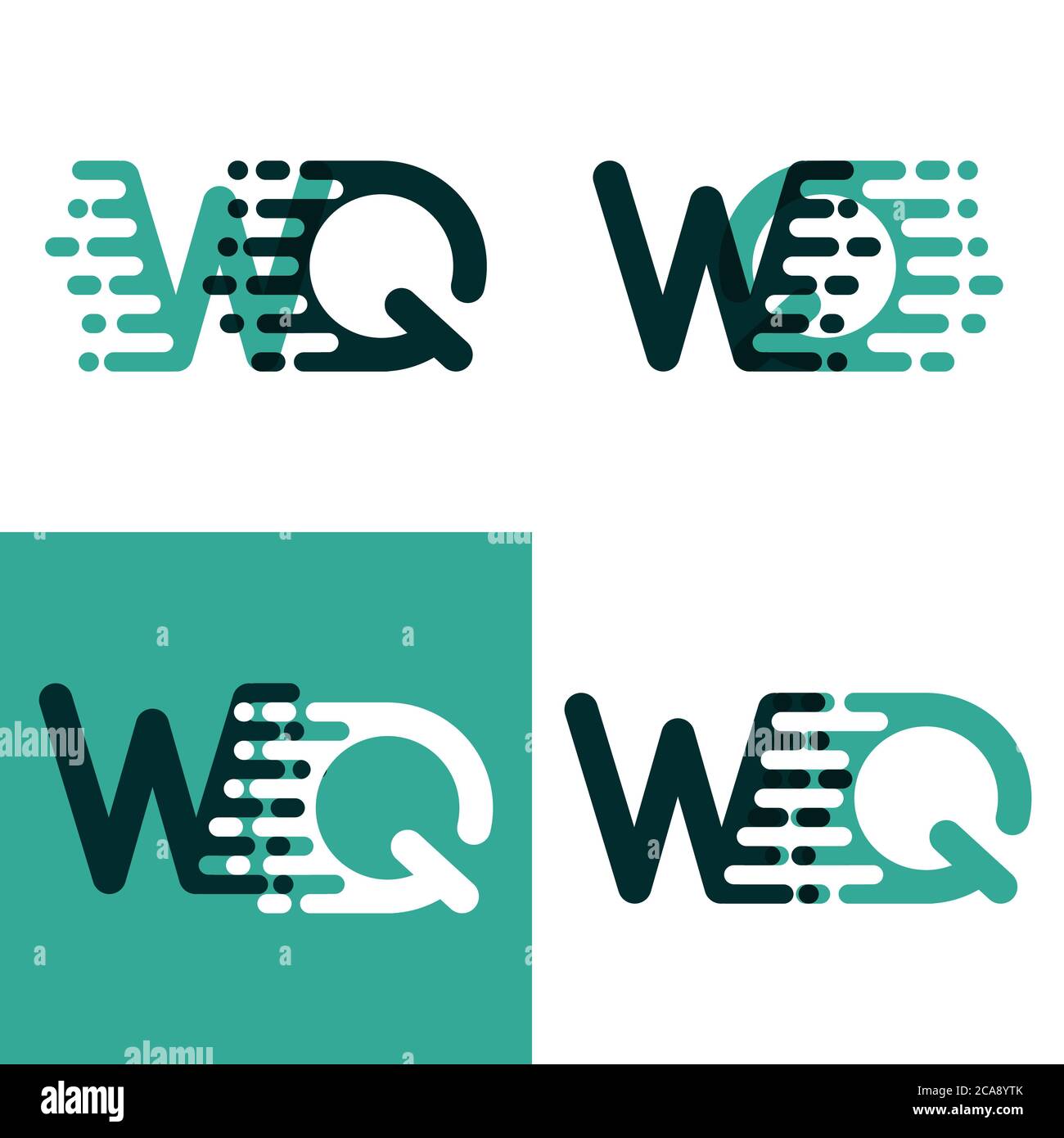 WQ letters logo with accent speed green and dark green Stock Vector ...