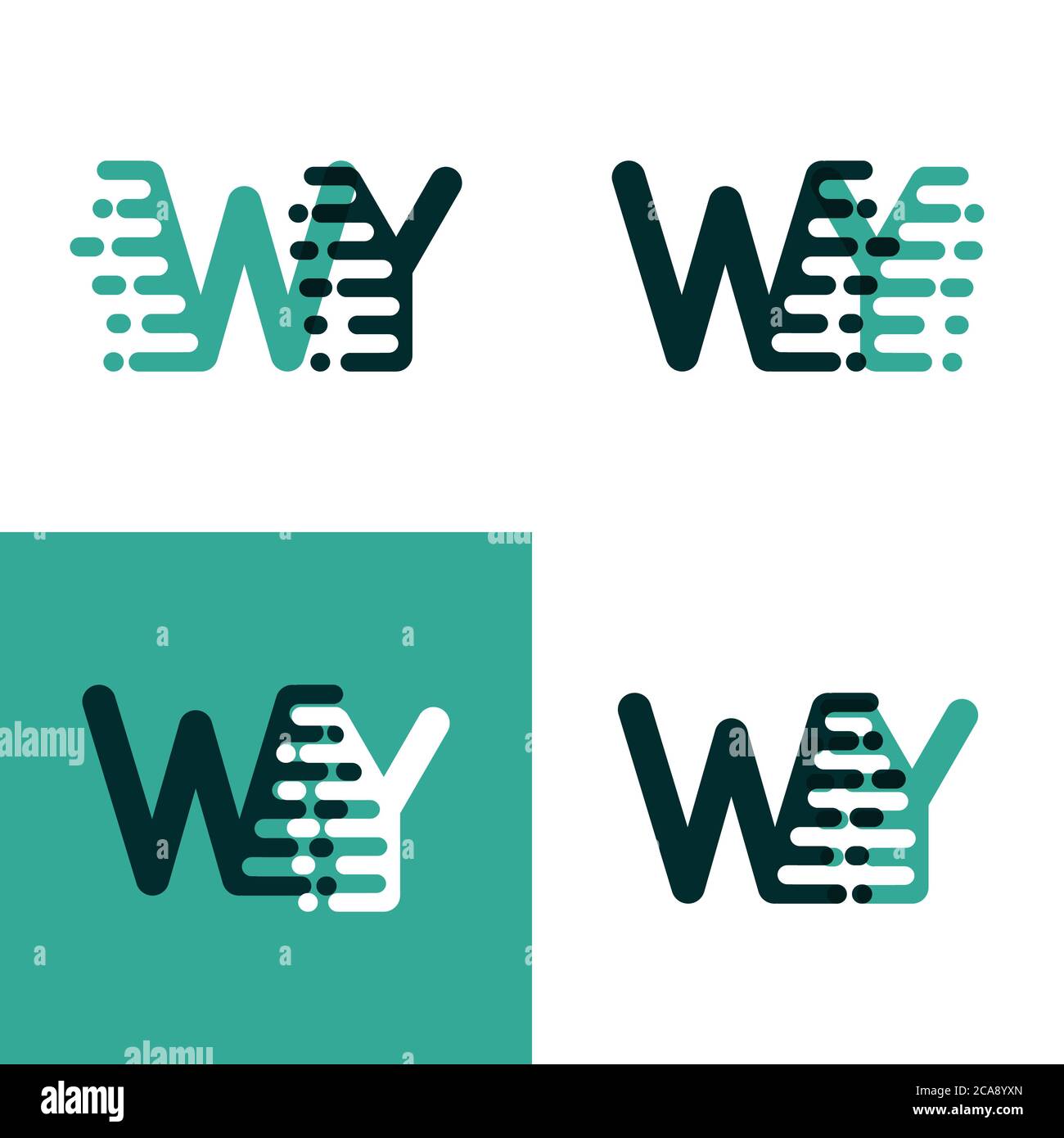 WY letters logo with accent speed green and dark green Stock Vector ...