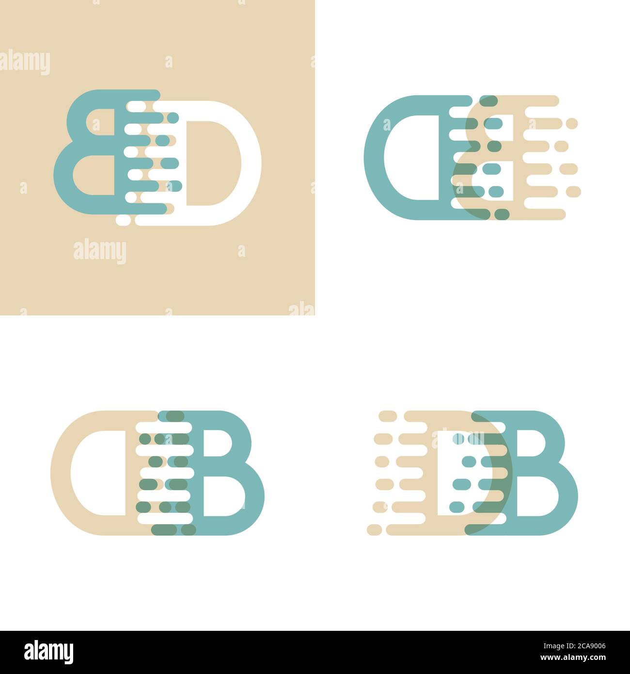 DB letters logo with accent speed in cream and pastel green Stock ...