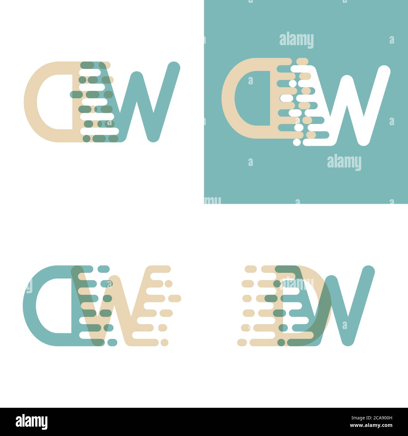 DW letters logo with accent speed in cream and pastel green Stock ...