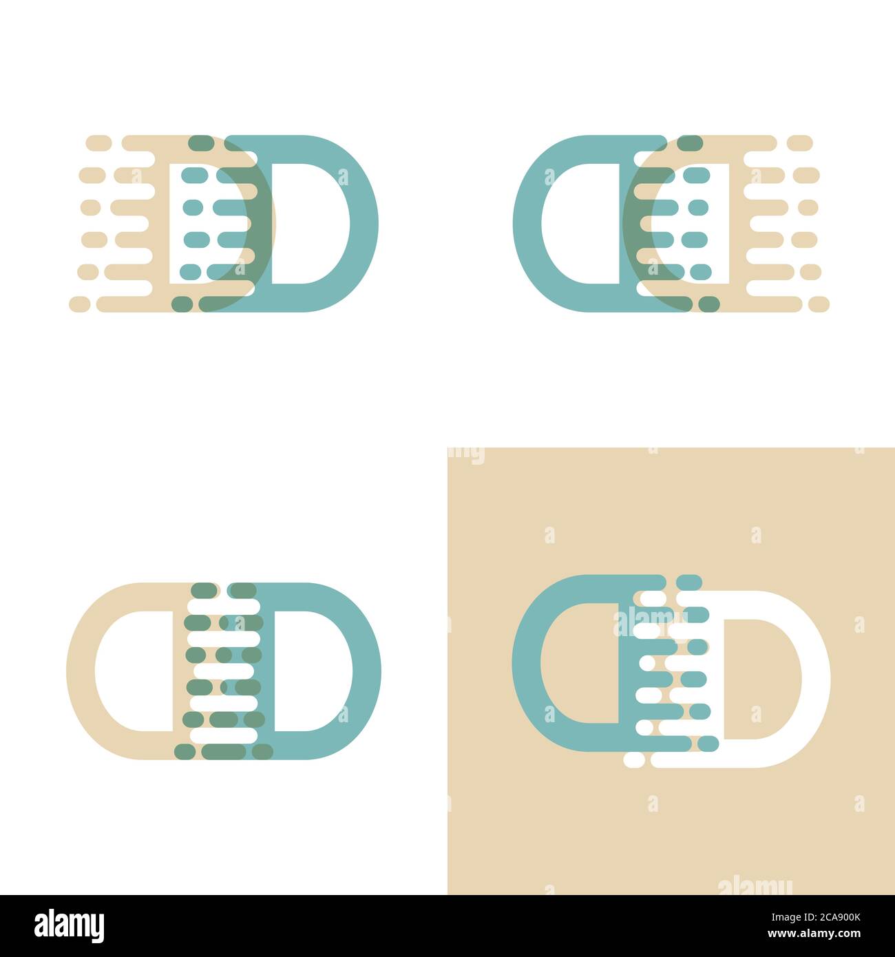 DD letters logo with accent speed in cream and pastel green Stock ...