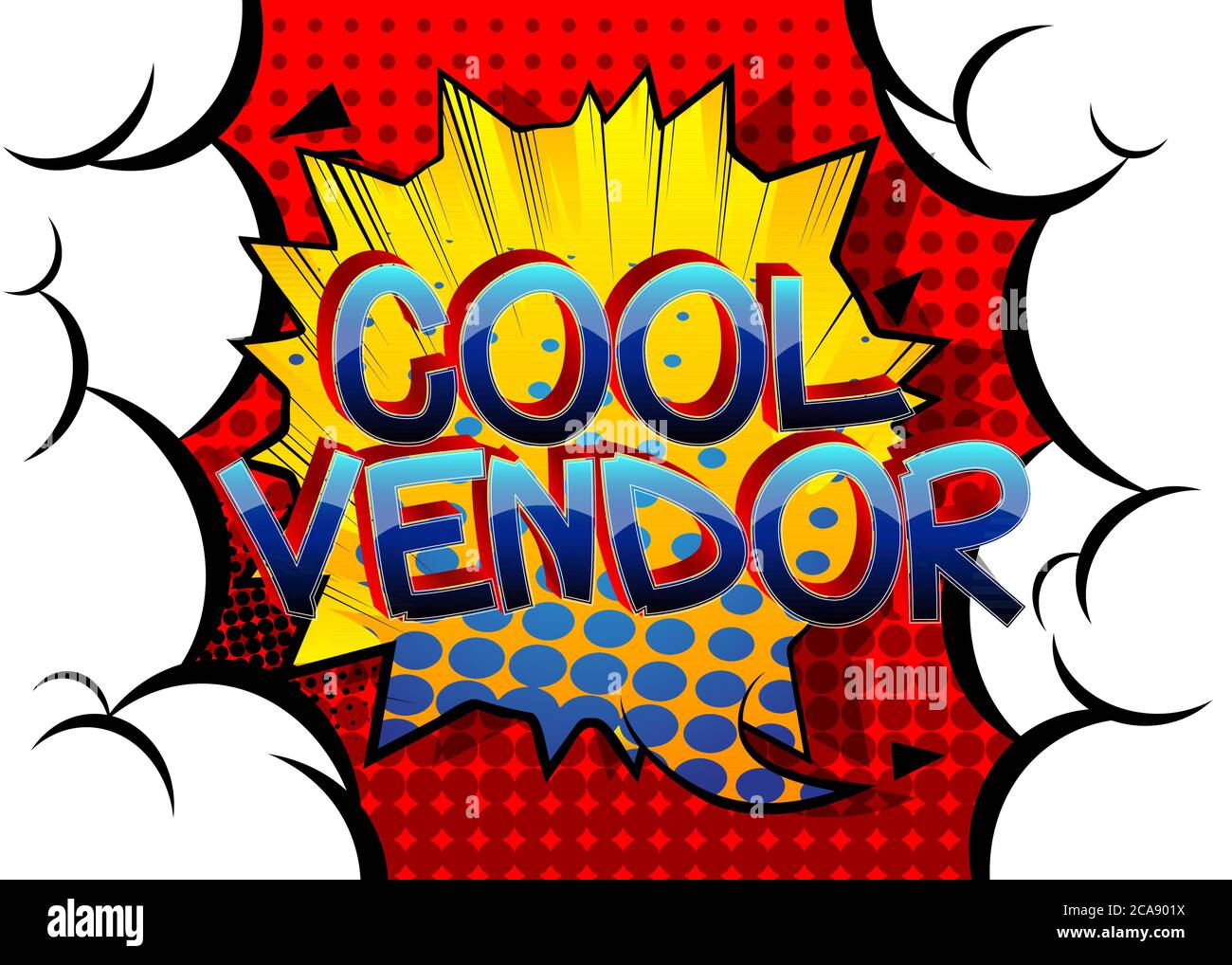 Cool Vendor Comic book style cartoon words on abstract comics ...
