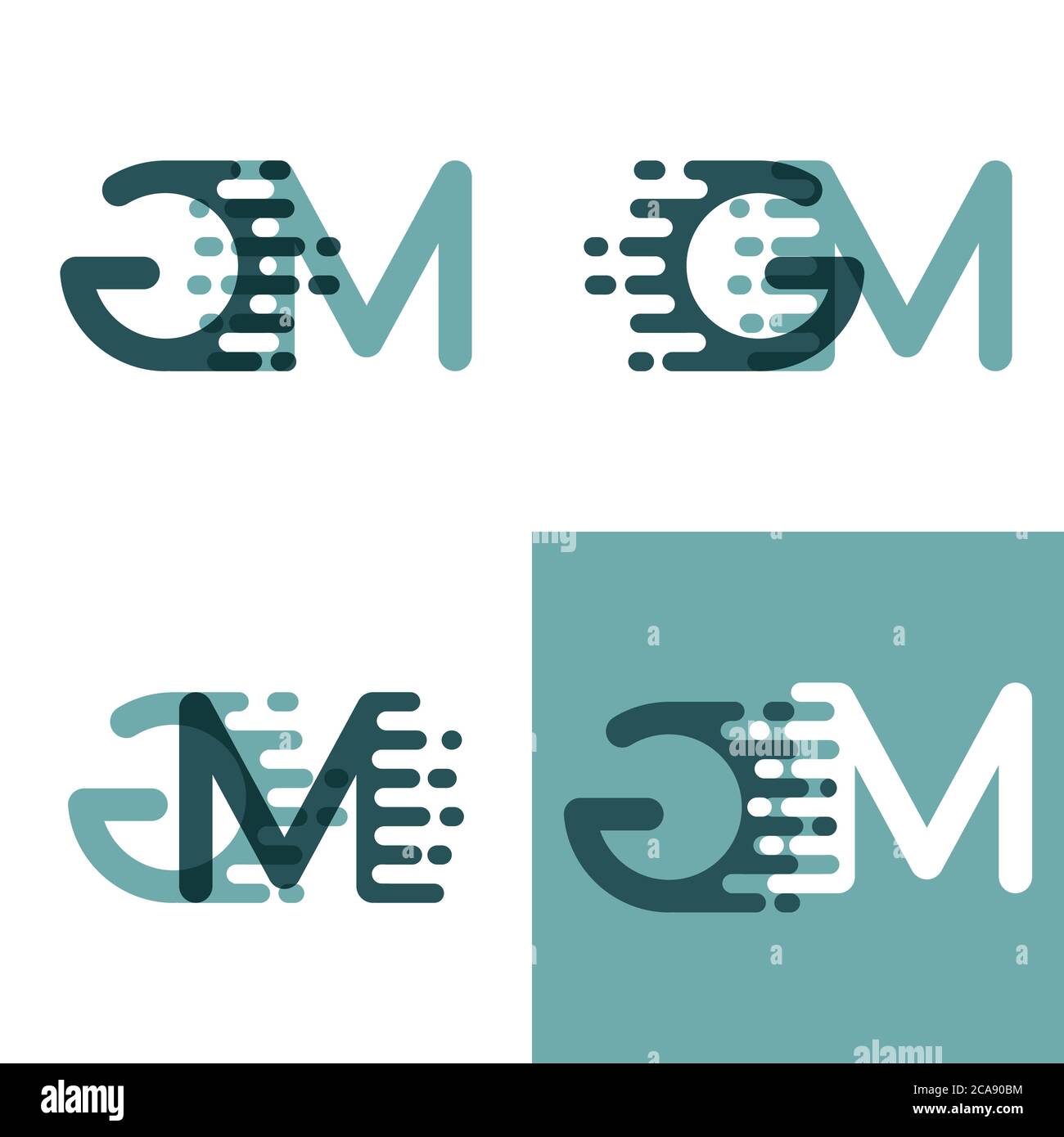 GM letters logo with accent speed in gray and dark green Stock Vector ...