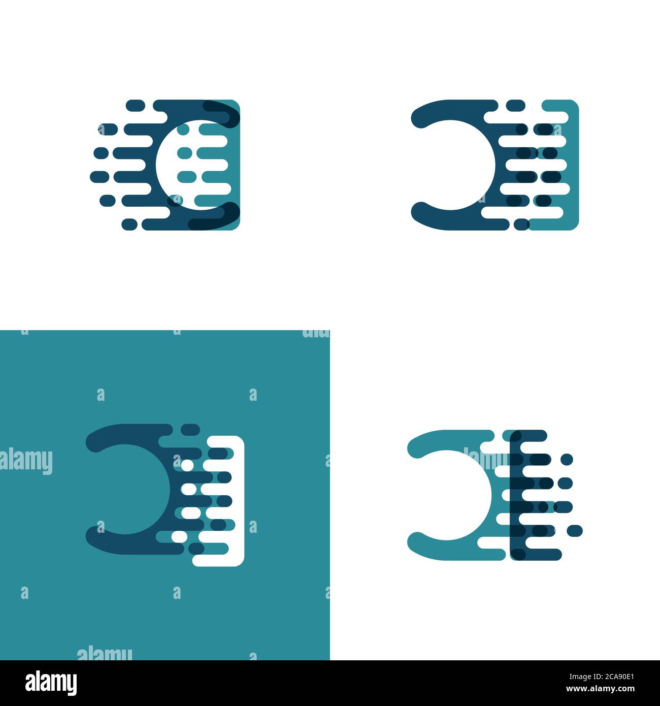 CI letters logo with accent speed in light green and dark blue Stock ...