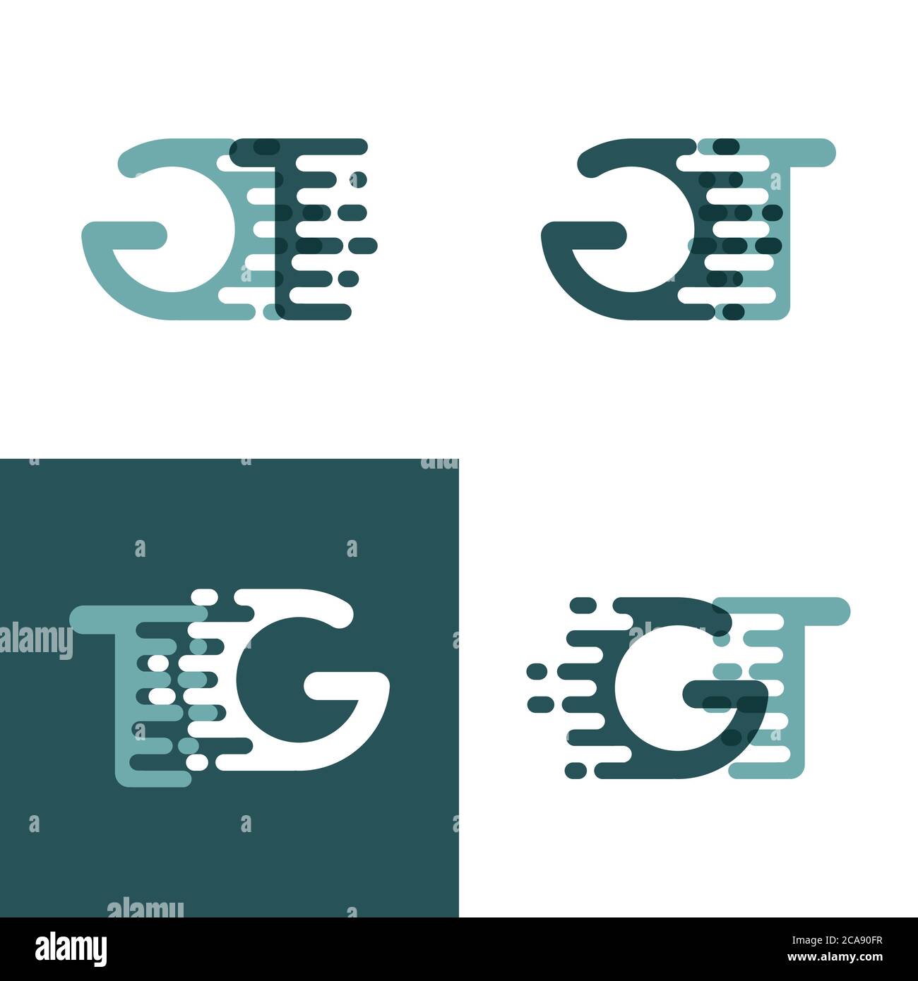 GT letters logo with accent speed in gray and dark green Stock Vector ...
