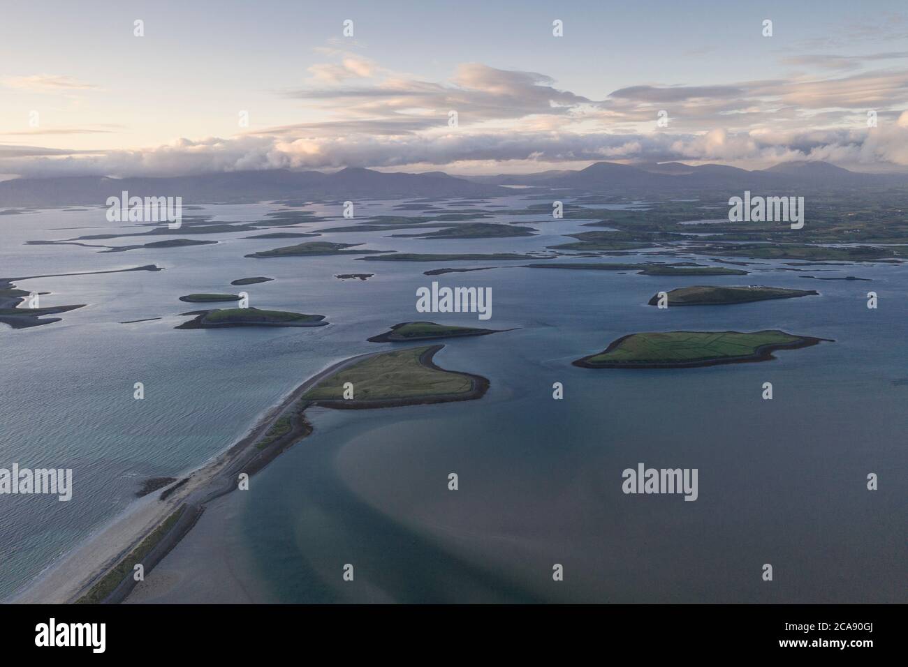 Aerial drone image of Clew Bay, Mayo, Ireland Stock Photo - Alamy