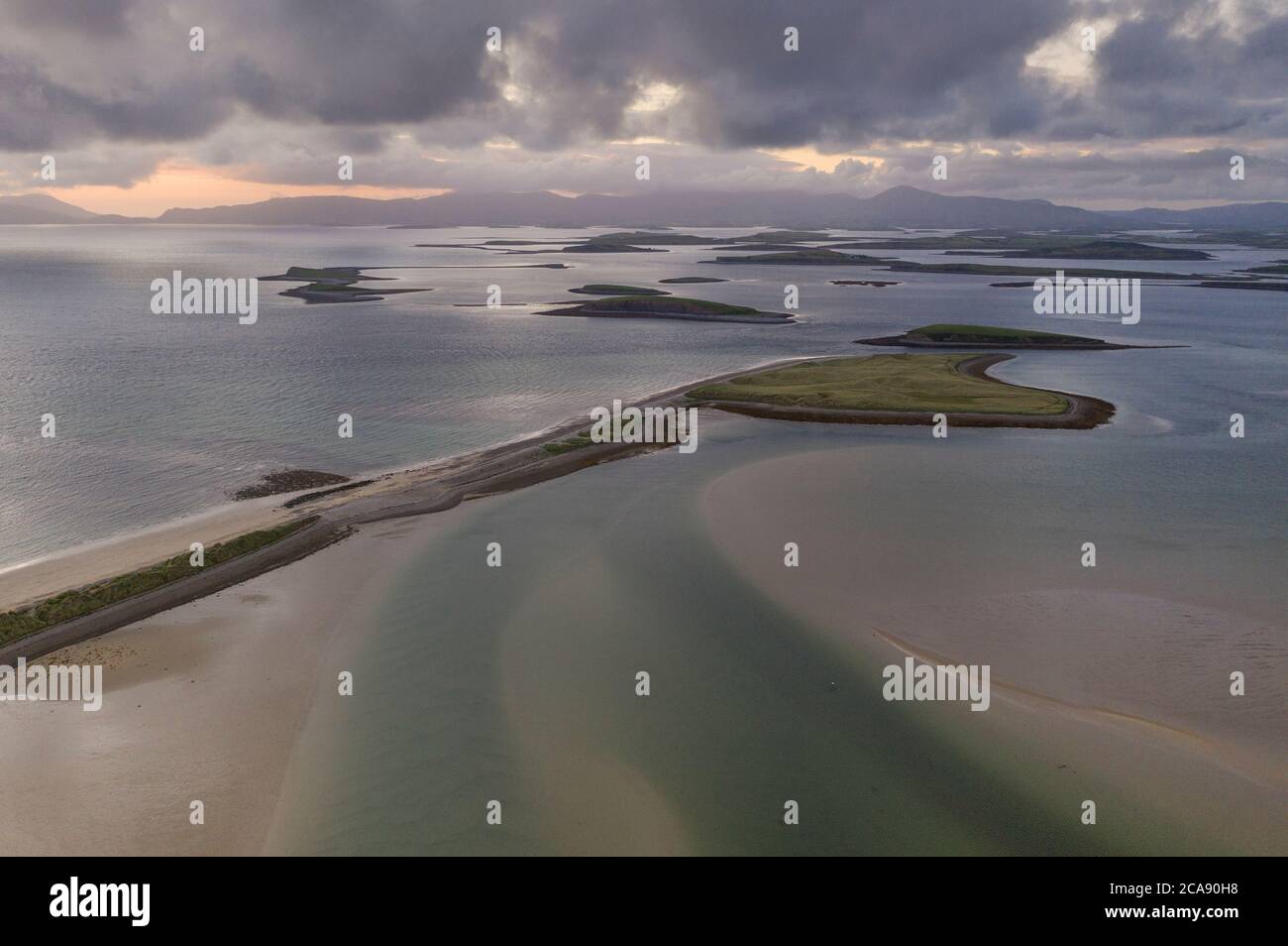 Aerial drone image of Clew Bay, Mayo, Ireland Stock Photo - Alamy